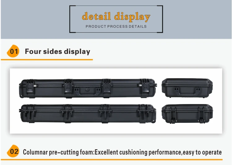 Portable Long Rolling Rugged Cargo Boxes - Shockproof Gun Case
