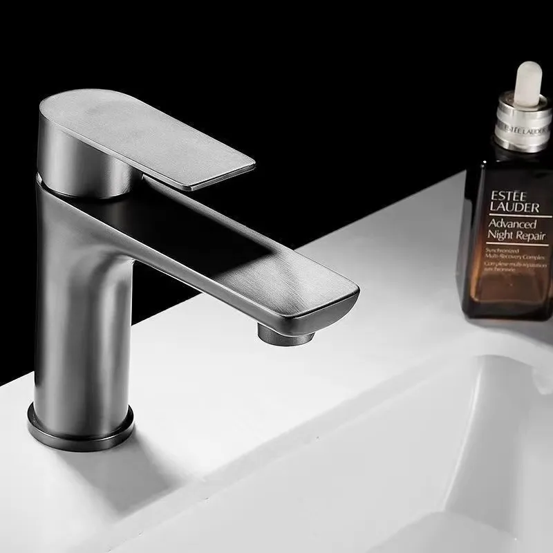 Hotel Apartment Brushed Nickel Wash Taps Modern Stainless Steel Hot ...
