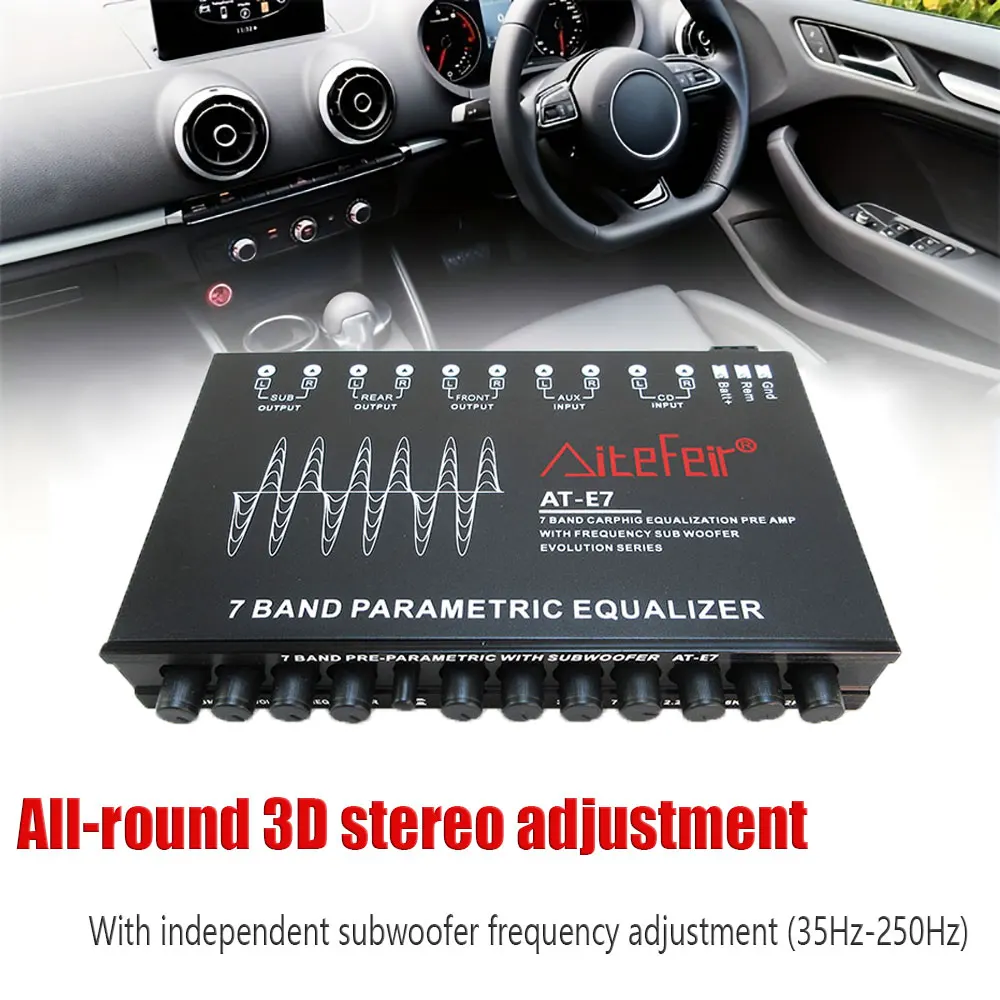 Car Rv Moto Yacht Led Adjustable 7 Bands Eq Amplifier Graphic With Aux ...