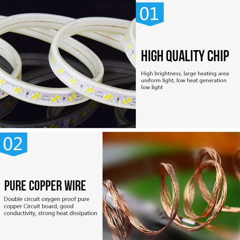 Manual Button Changeable Pure Copper Wire RGB 100M AC 220V 5050 SMD Led ...