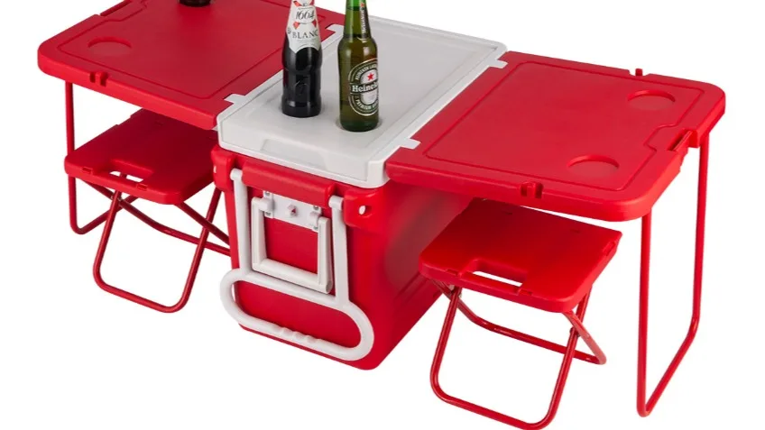 Portable Plastic Cooler Box Ice Rolling Cooler Picnic Camping Outdoor ...