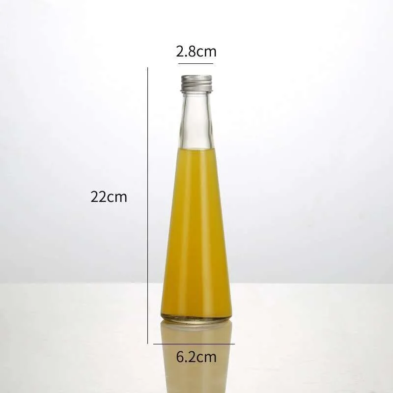 330ml 250ml Beverage Juice Cone Shape Glass Bottle - Buy 250ml Beverage ...