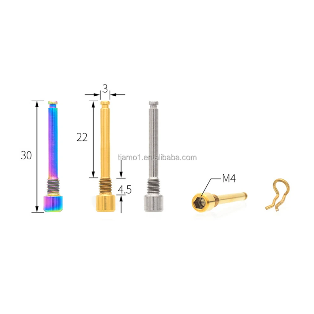 Cycling Accessories Bicycle Hydraulic Disc Brake Pad Bolts M4 Titanium ...