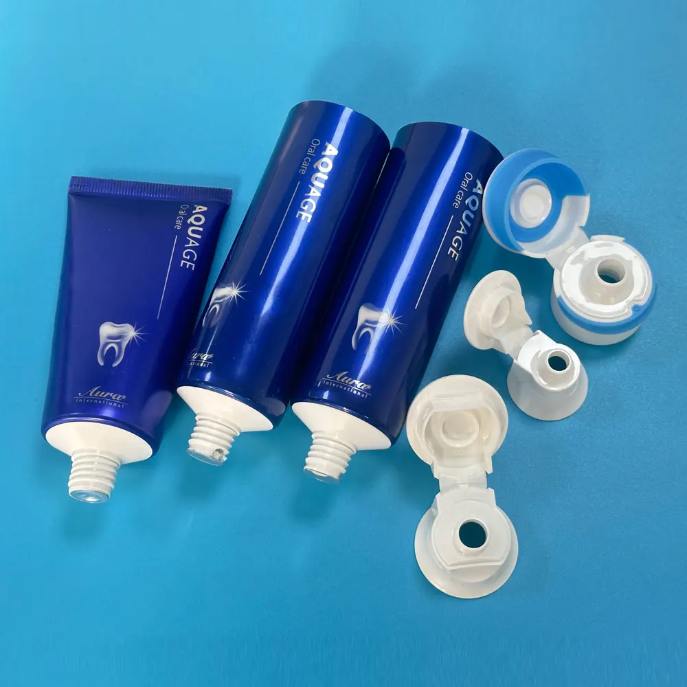 Cosmetic Squeeze Aluminum Plastic ABL Toothpaste Tube with Flip Top Cap ...
