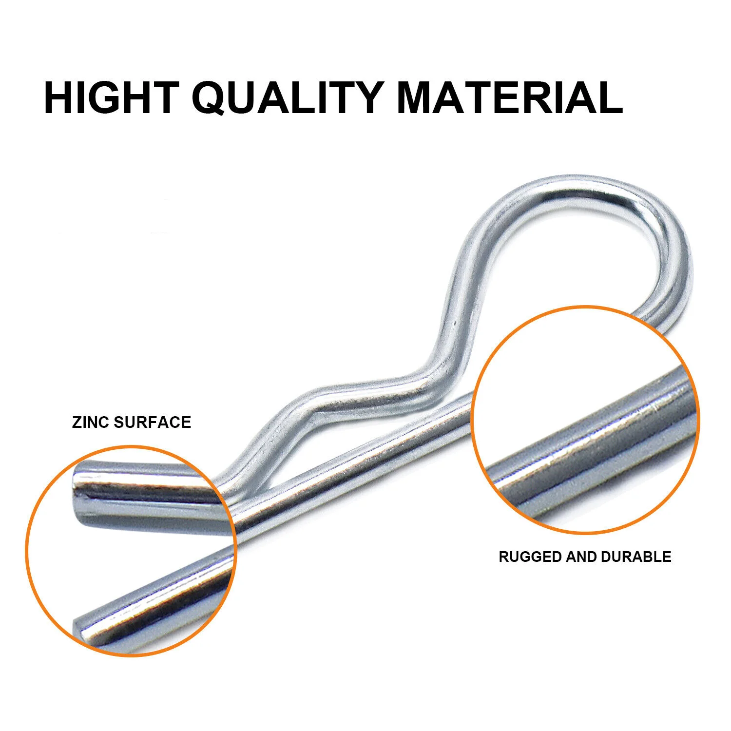 1pc Galvanized R-Clip Cotter Pin Spring Steel Retainer for Secure ...