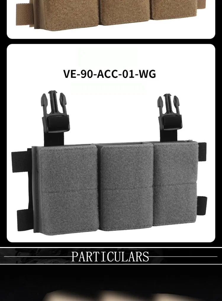 Tactical Triple Magazine Pouch Hook Loop Panel For 5.56 Mag Pouches ...