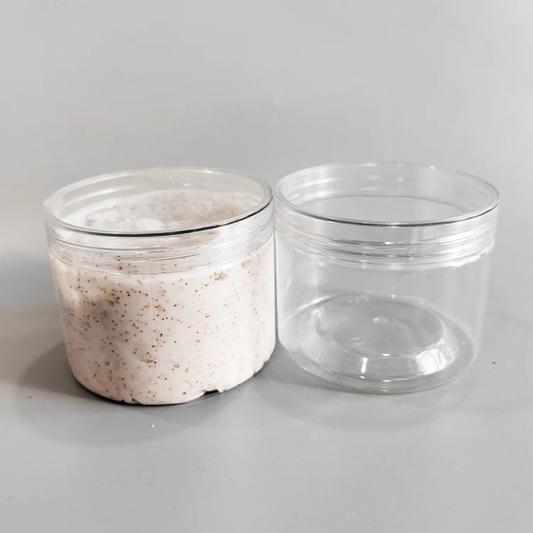 250ml Clear Plastic Jars with Lids for Body Butter Cream