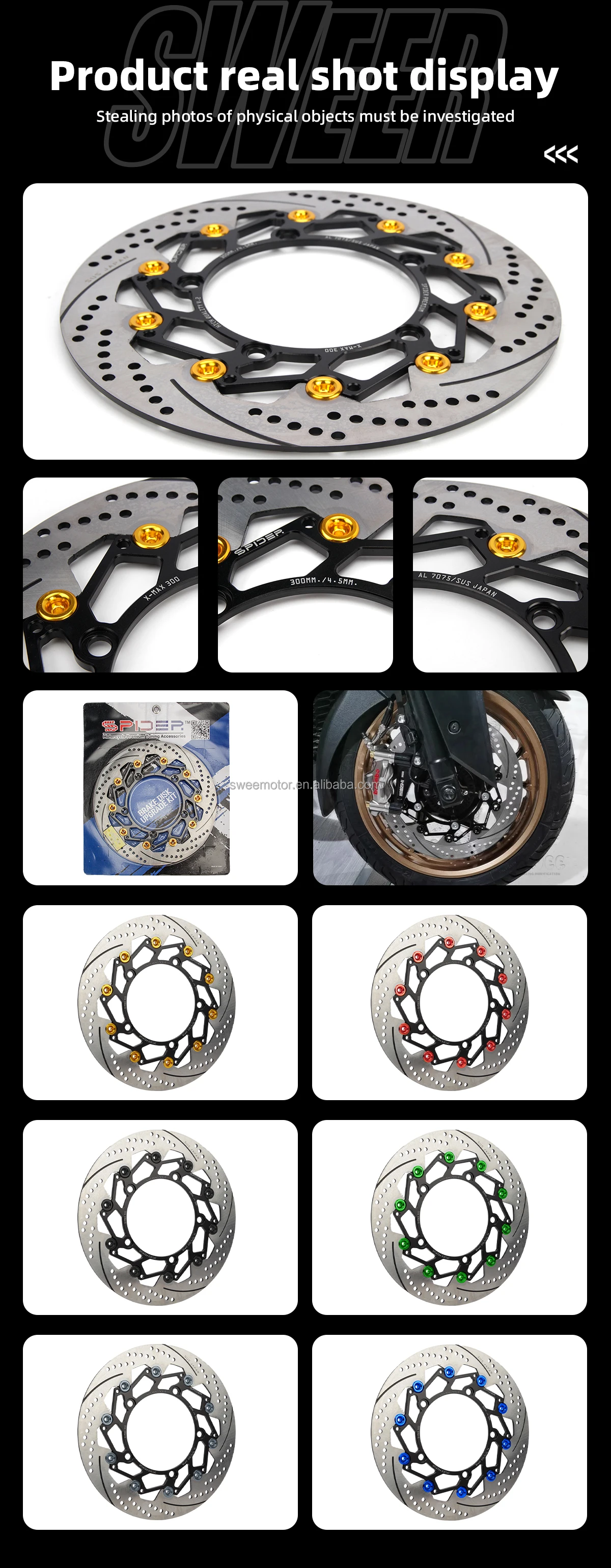 Front Brake Floating Disc For Xmax 300 Yamaha Motorcycle Accessories ...