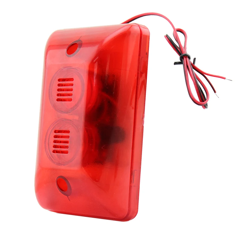 12V Strobe Siren Alarm 12V DC Flashing Strobe Siren Alarm - Red Light ...