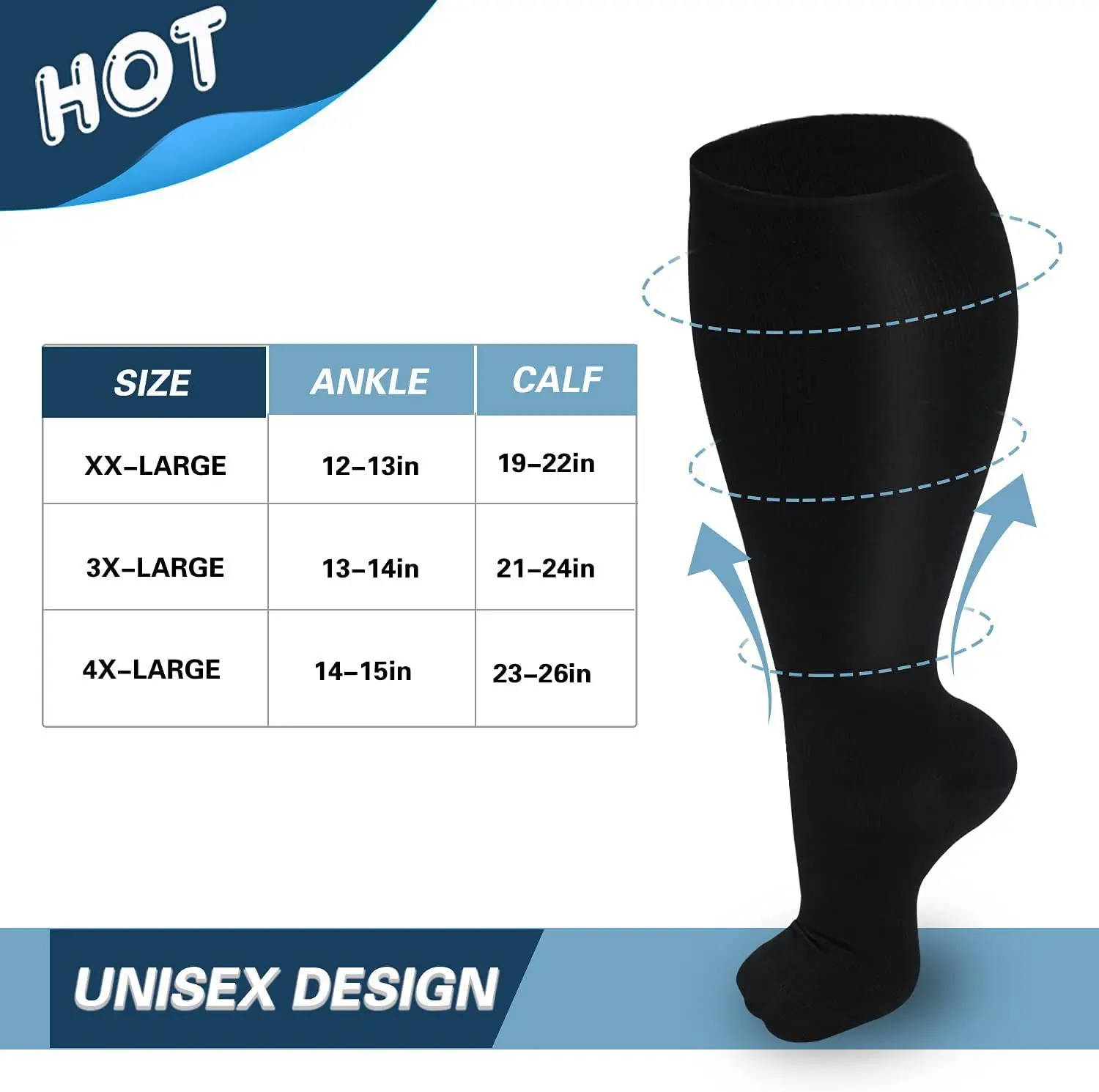Alibaba.com: KTS513 XXL-XXXXL Compression Socks Over the Knee for Sport ...