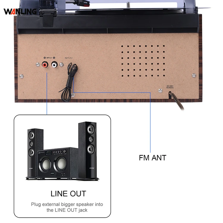 3 Speed Turntable Player Multi Function With Am Fm Radio Cassette - Buy ...