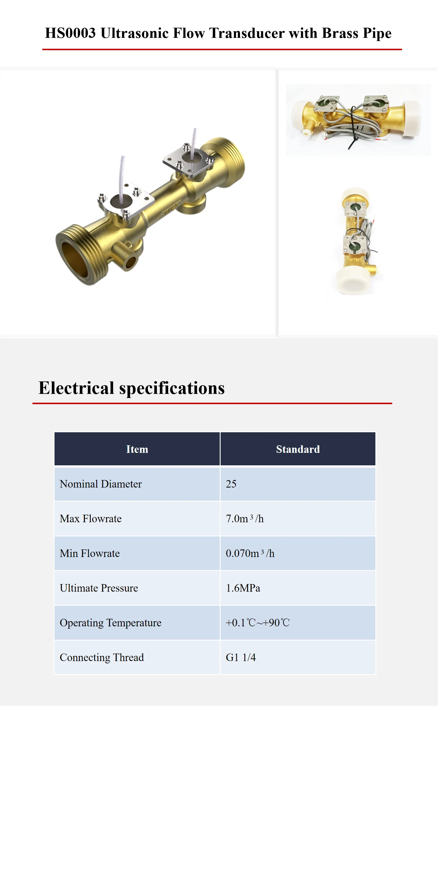D25 High Temperature Resistance Piezo Flow Transducer Ultrasonic Flow ...