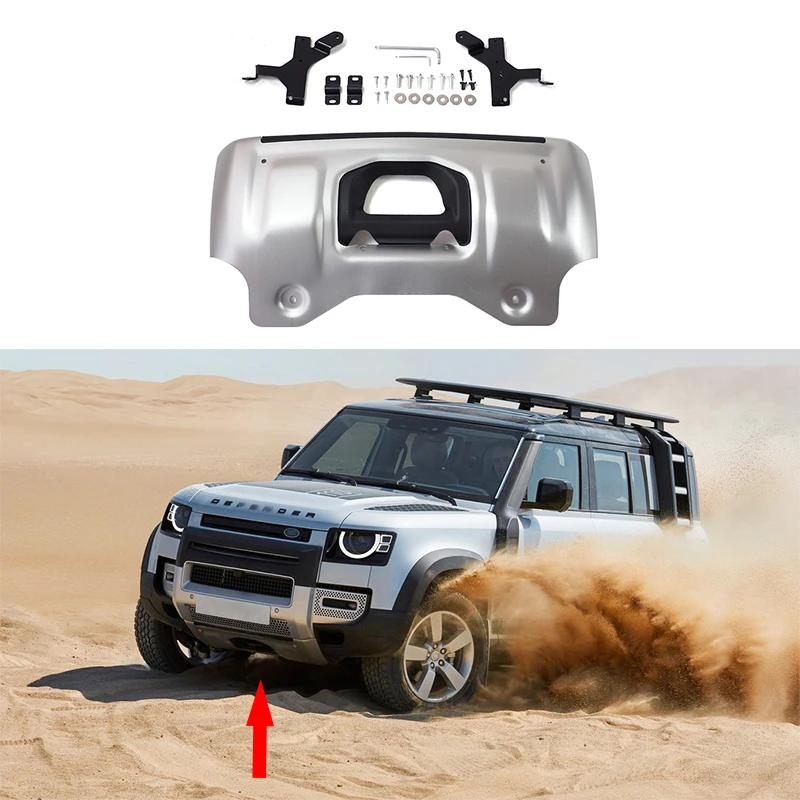 Silver Car Front Bottom Bumper Guard For Land Rover New Defender 2020 ...