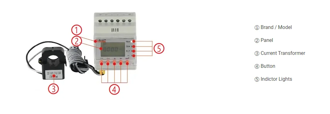 Acrel Acr10r-d16te Single Phase Ac Digital Solar Electric Energy Meter Smart Multi-function ...