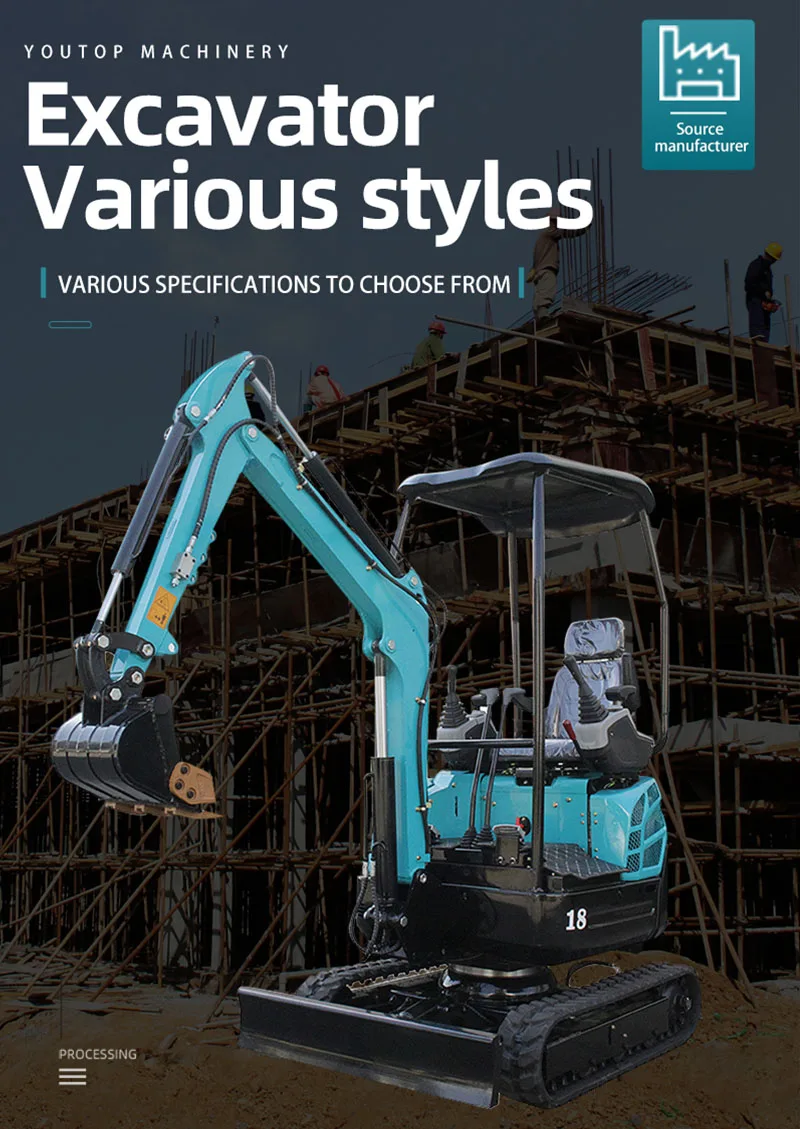 Wholesale Youtop YT08 850KG Diesel Mini Digger Excavator