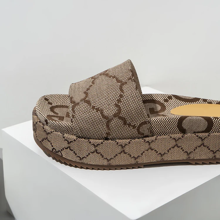 Hot Selling Fashion Platform Summer Slippers Gg Embroidery Slippers For ...