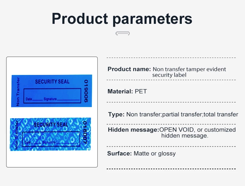 Custom Tamper Evident Security Sticker PET Self Adhesive VOID Labels ...