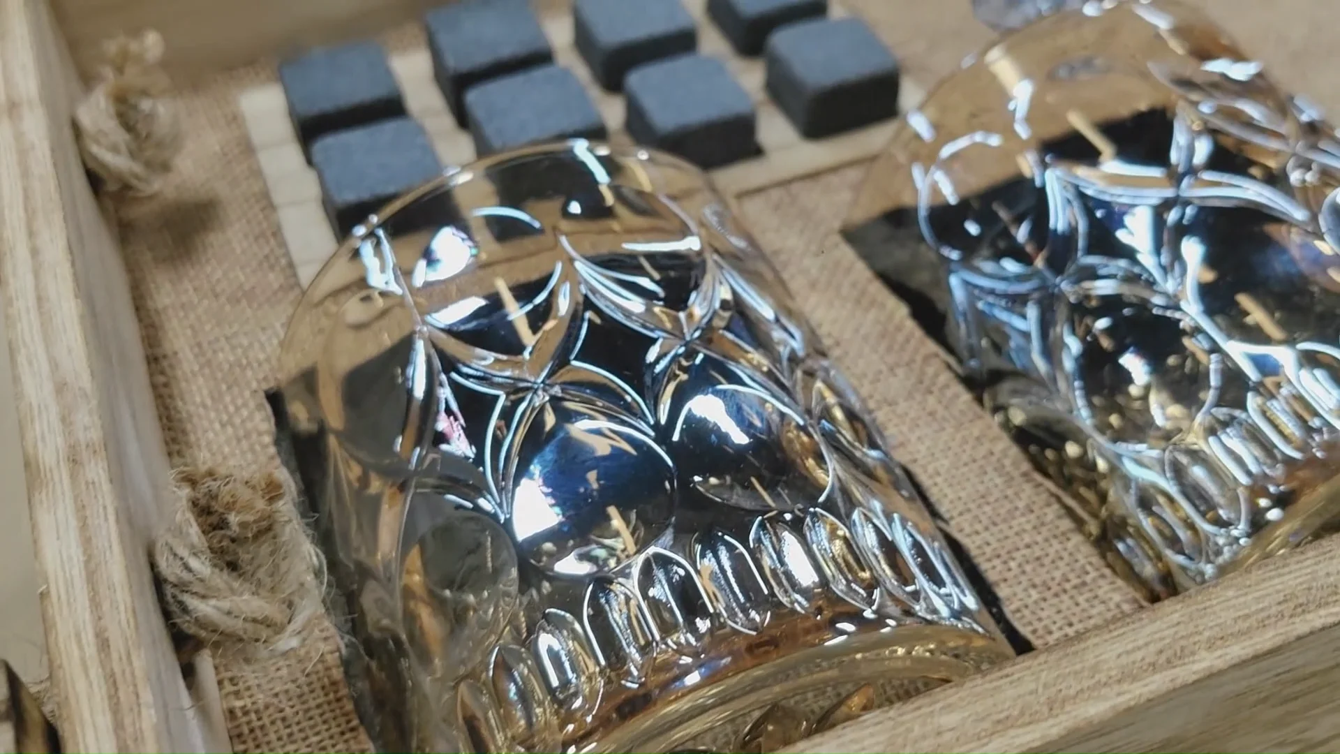 10oz Vintage Whiskey Glasses And 8 Granite Whisky Rocks Chilling Stones ...