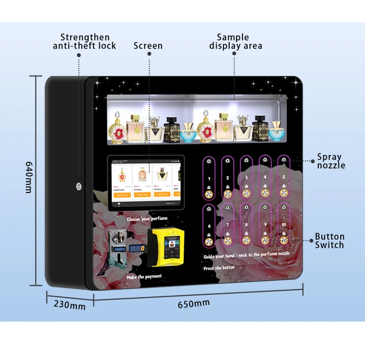 Custom Perfume Spray Vending Machine - Smart & Versatile