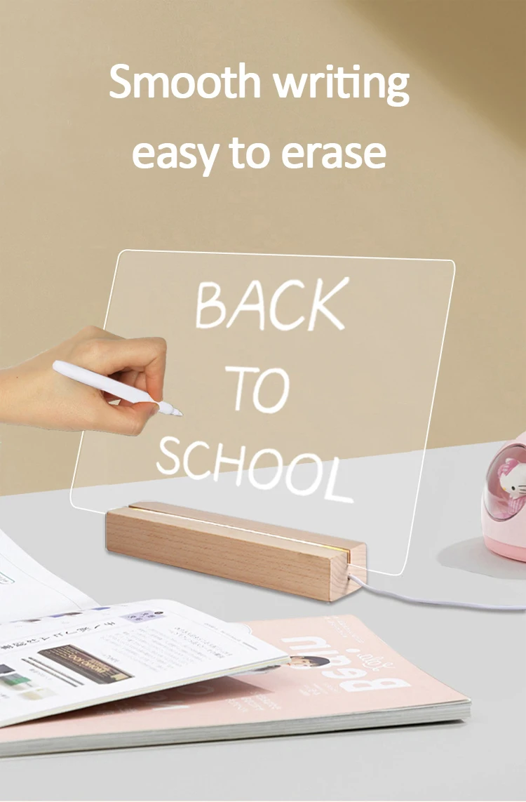 Ins Style Acrylic Luminous Writing Board Led Light Rewritable ...