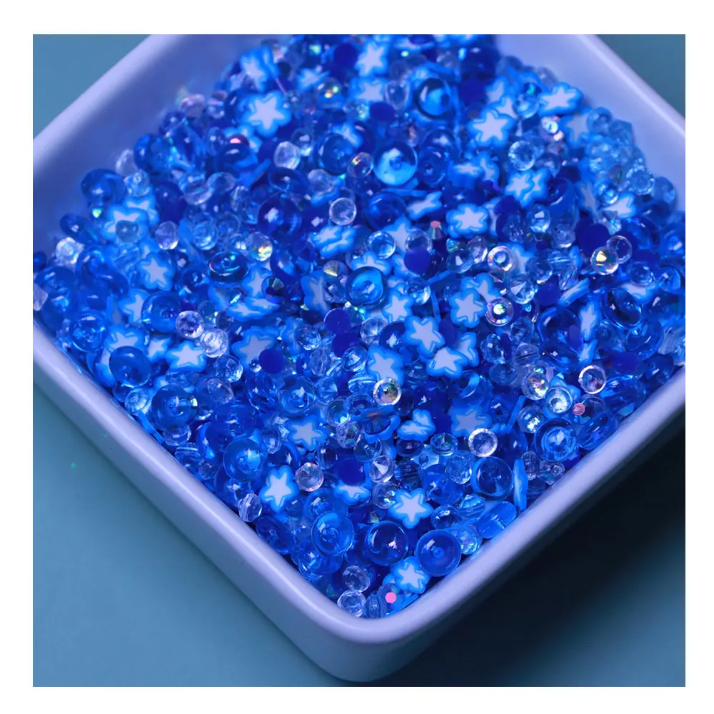 Blue Polymer Clay Confetti Mixed Fishbowl Beads Diamonds Clay Star ...