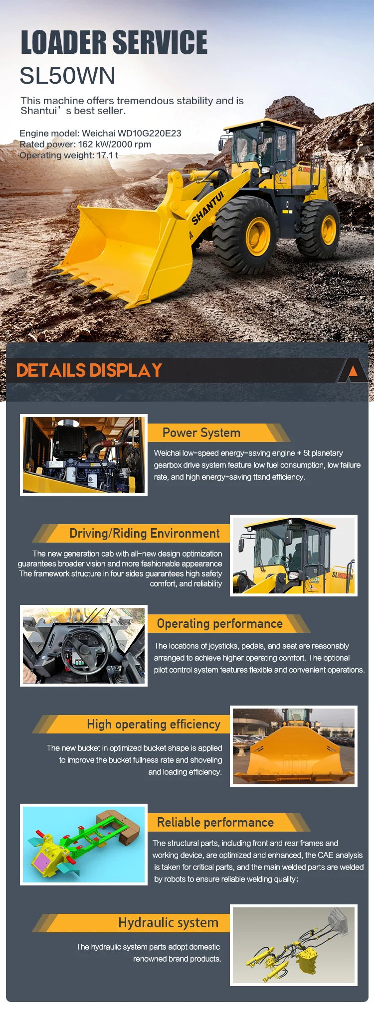 SHANTUI SL50W Wheel Loader - High Efficiency & Durability