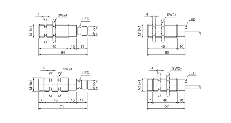 Svlec M18 Inductive Proximity Sensor Flush Mount Sensing Range 8 Mm No ...