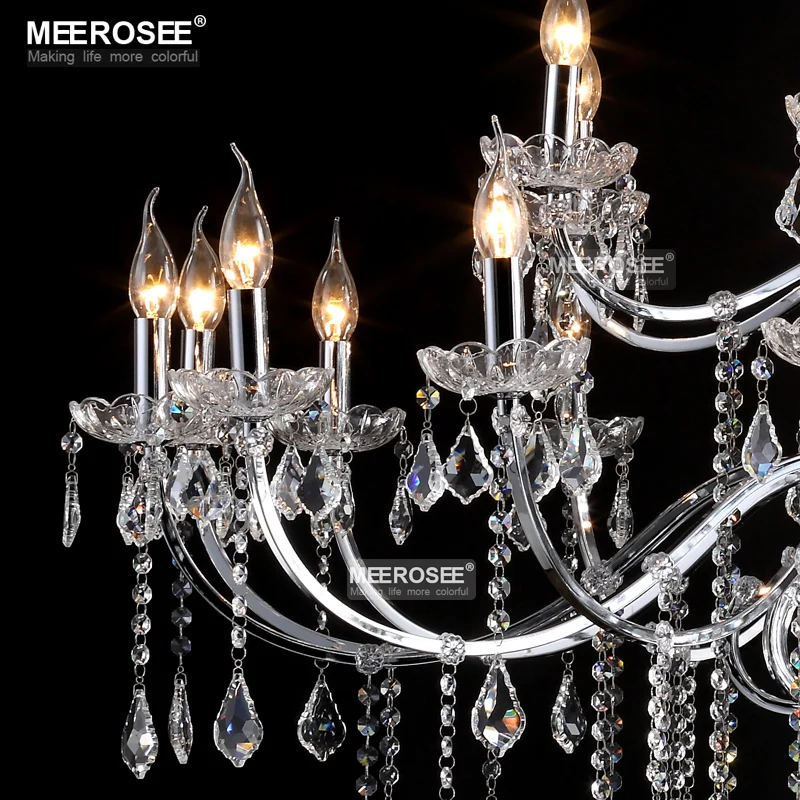 Meerosee Crystal Chandelier Modern Large Chandeliers Lamps Light 24 Arms Lustre Lighting ...