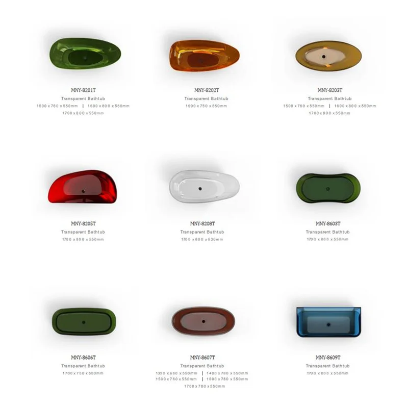 Solid Surface Translucent Treasure Transparent Resin Bathtub Soaking ...