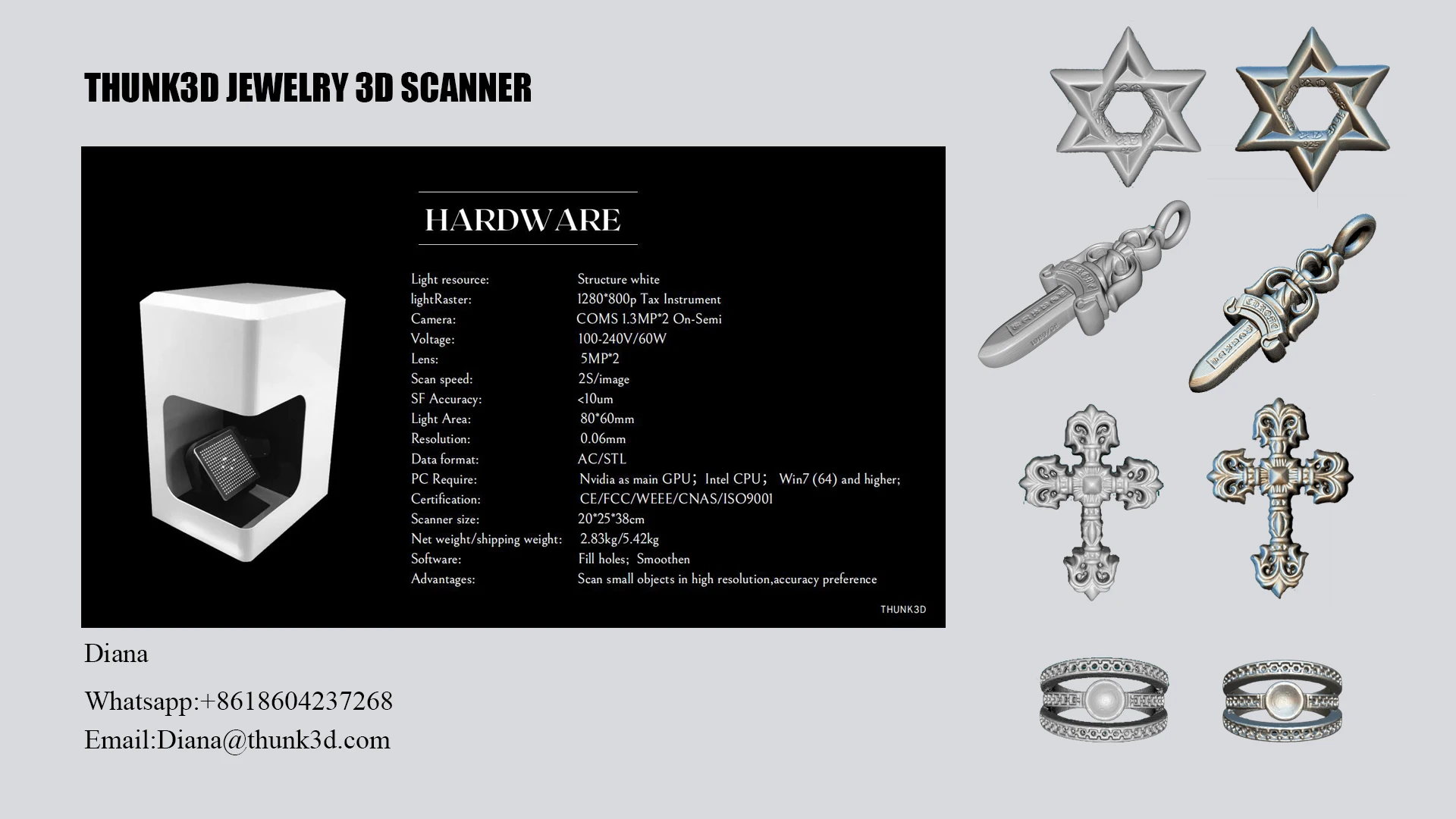 High Precision Jewelry 3D Scanner - Scan Tiny Objects
