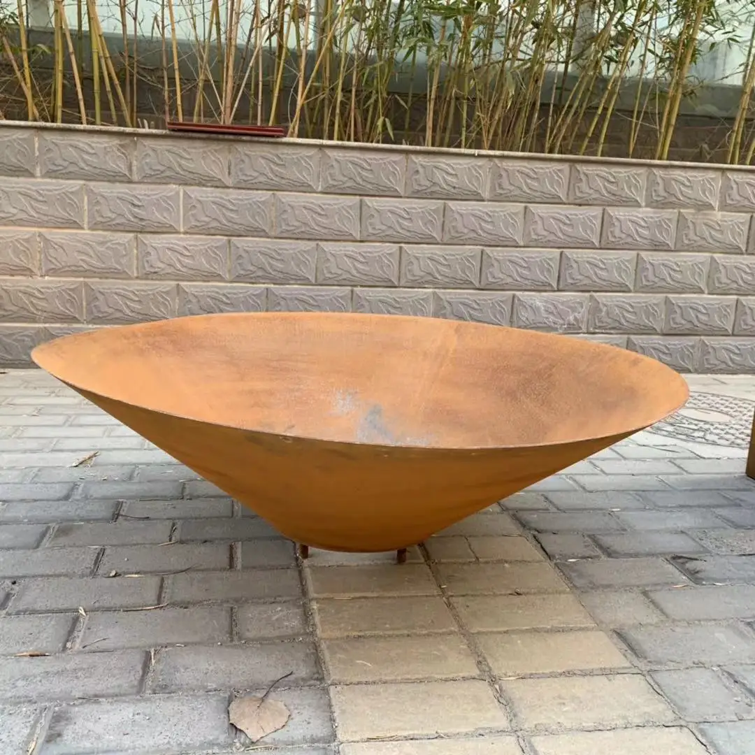 Outdoor Garden Rust Corten Steel Fire Pit Heavy Duty BBQ