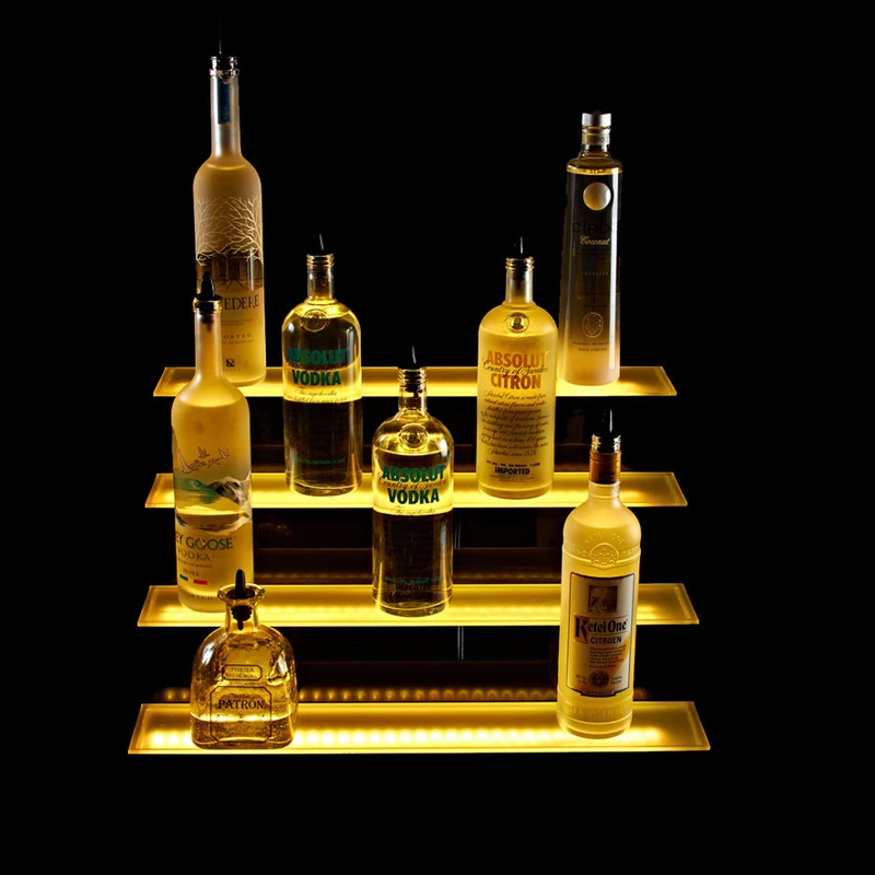 Home Bar Lighting Acrylic Wine Bottle Display Rack Remote Control Led ...