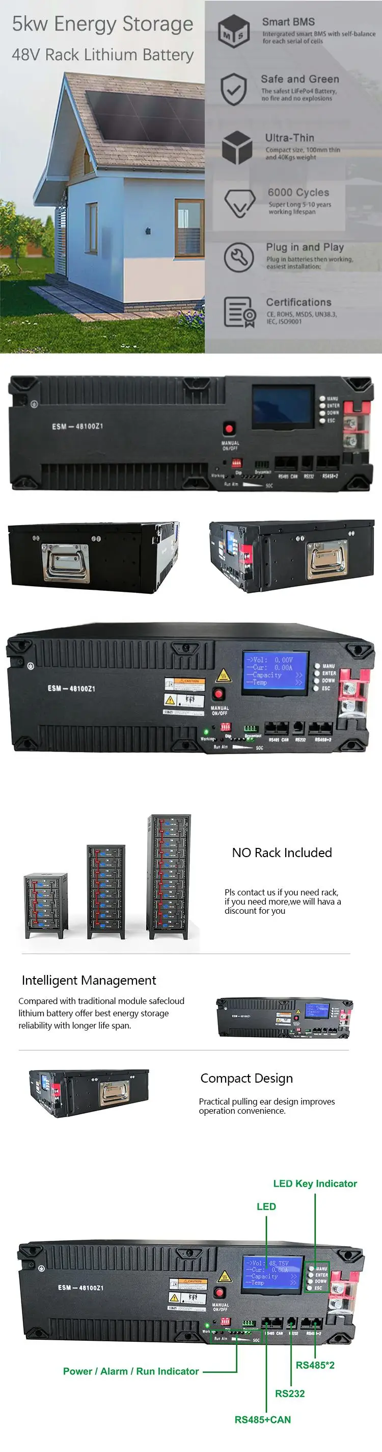 Huawei All In One Stacked Lithium Battery 48v 200ah 10kw Lithium Ion ...