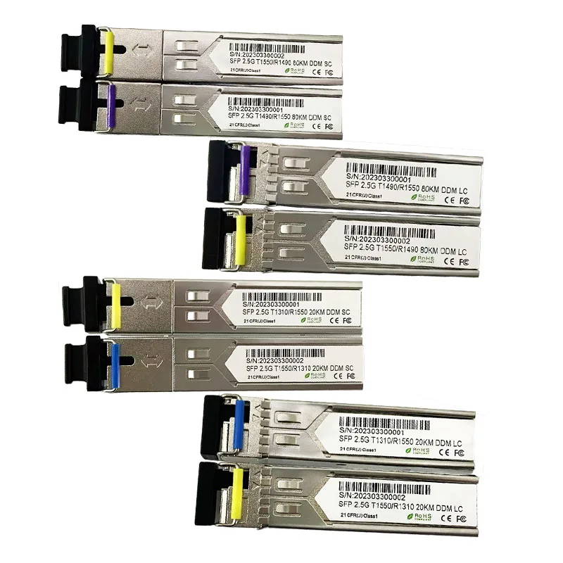 2.5G Optical Modules DDM Duplex 1550nm 80KM Single Mode Dual Fiber LC ...