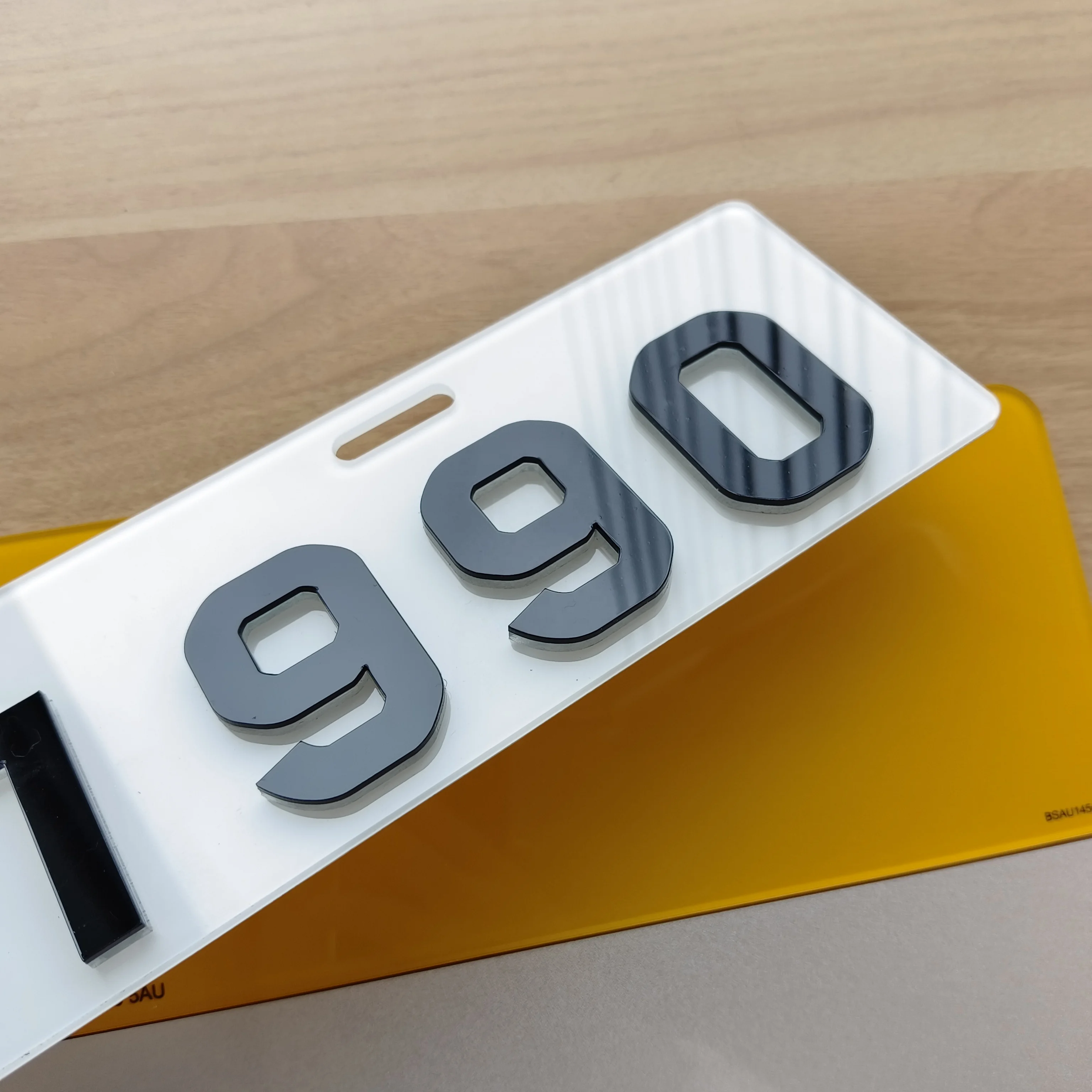 4d Black Laser Cut 3mm Acrylic Car Number Plate Letters / 3d Gel ...