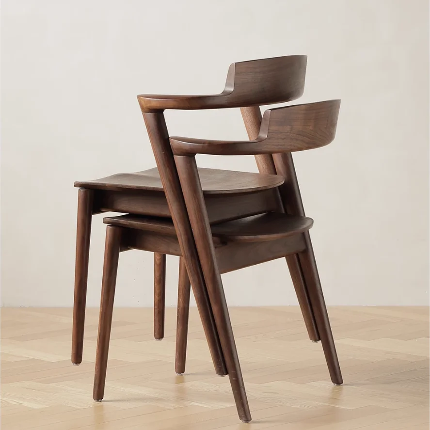 Light Luxury North American Black Walnut Dining Chairs