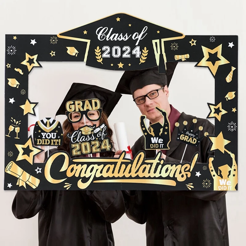 Graduation Selfie Photo Booth Frame Congrats Photo Booth Props Party ...