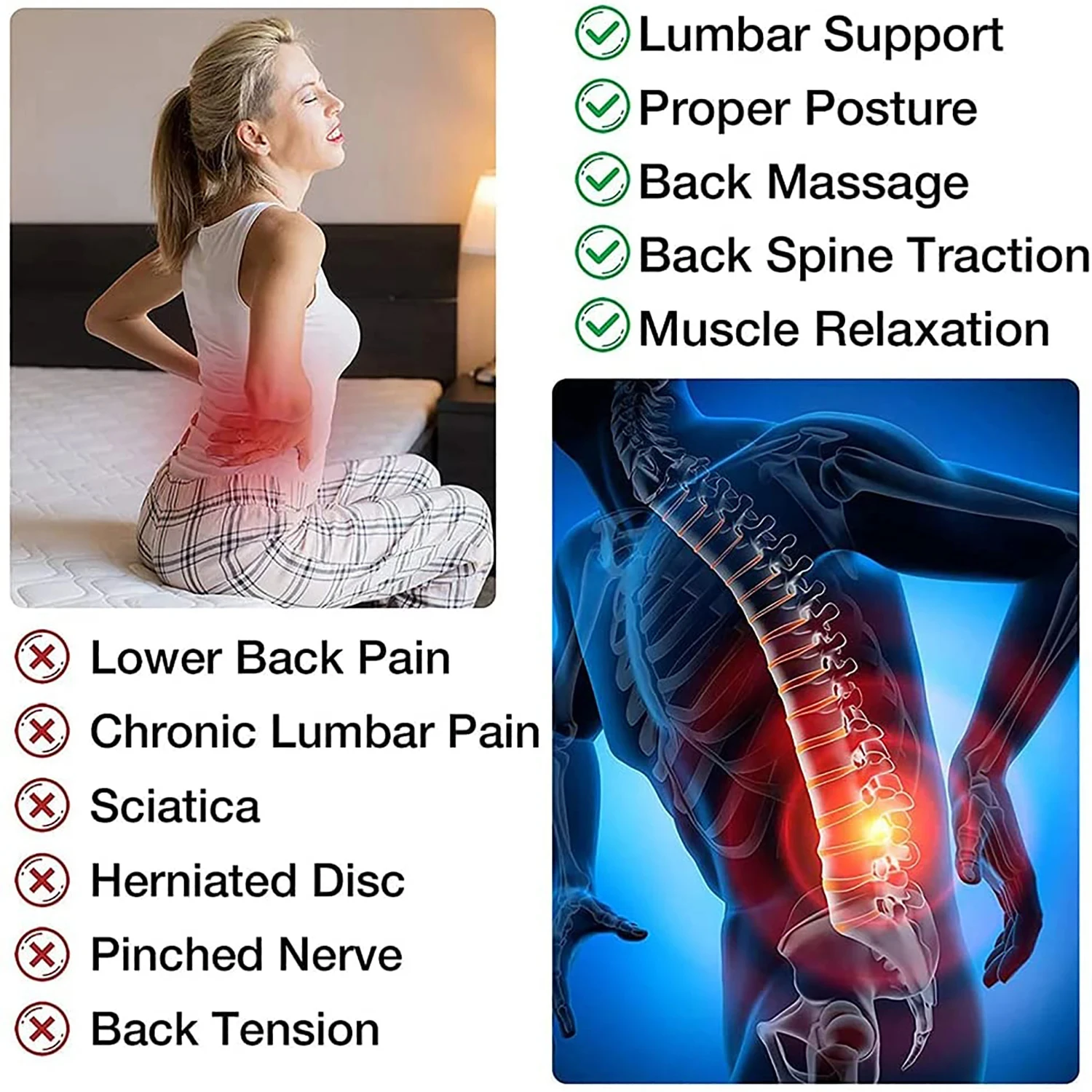 Back Stretcher Magnetotherapy Multi-Level Adjustable Massager Waist ...