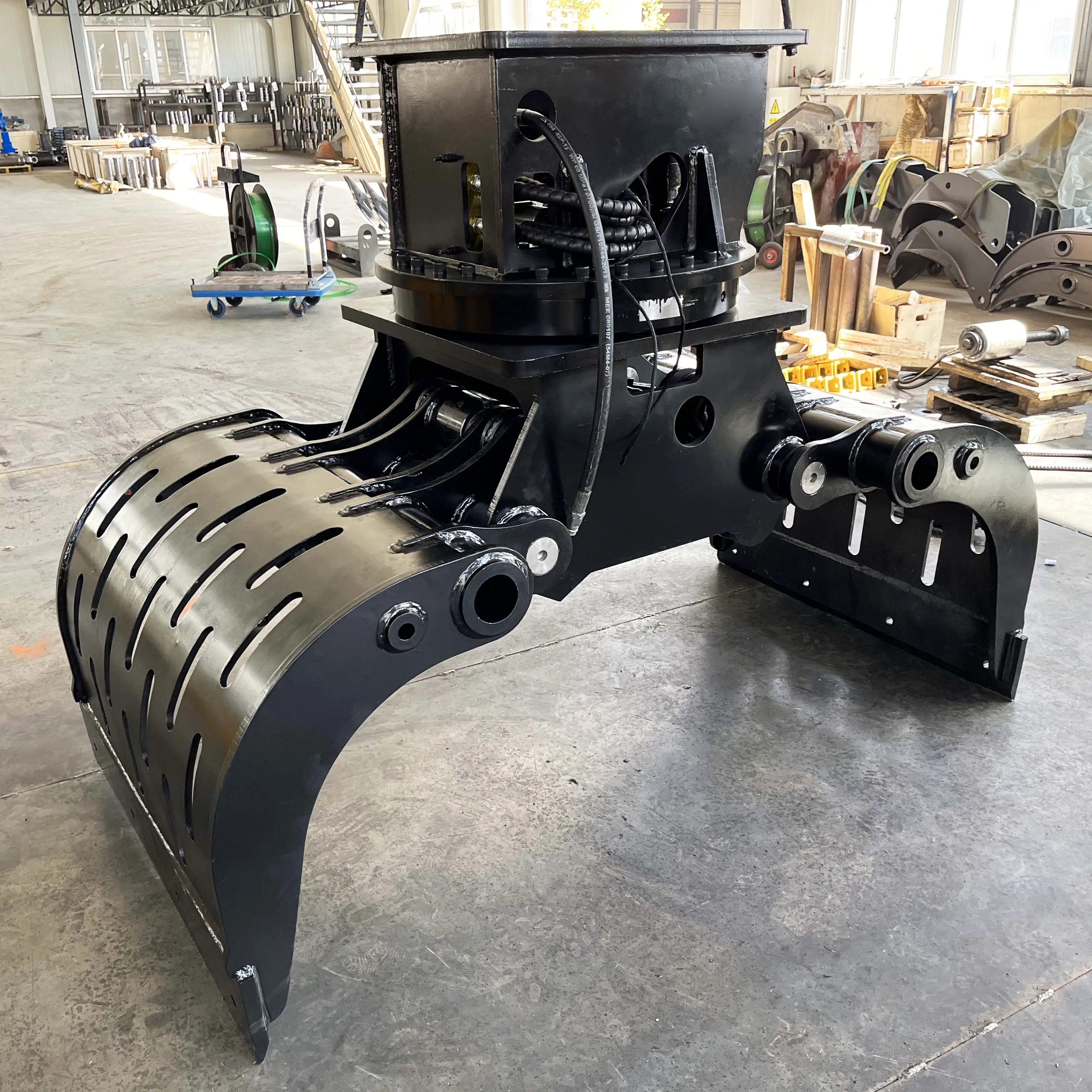 1.7ton Excavator Attached Mini Clamp Grapple,360 Rotation Hydraulic ...