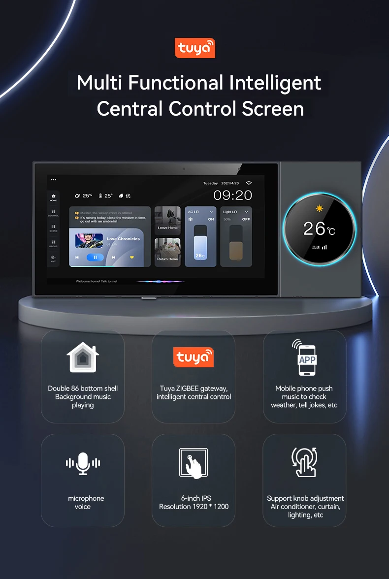 TYSH Smart Home Devices - Multi-Functional Touch Screen Control Panel