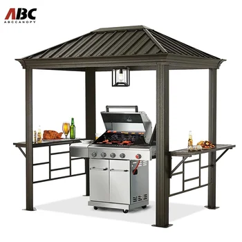 Abccanopy 6x8 Grill Hardtop Gazebo Outdoor Permanent Barbecue Gazebo ...