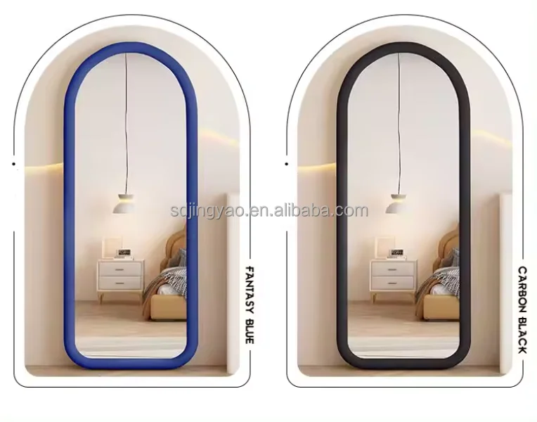 Custom Modern Flannel Frame Decorative Mirror for Living Room