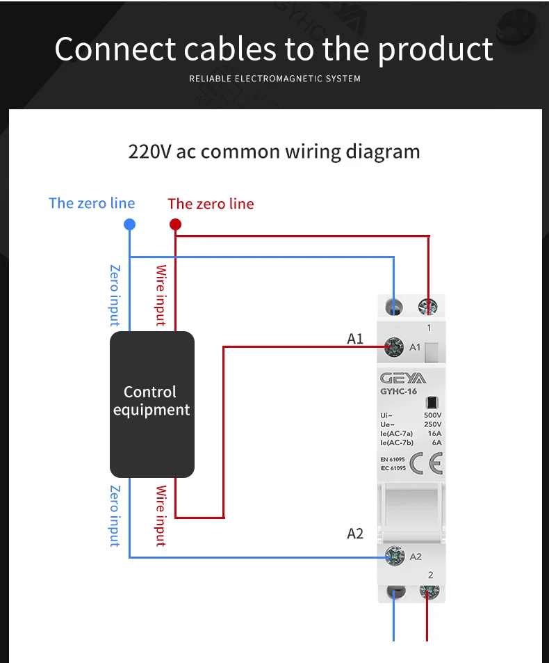GEYA GYHC 2P 25A 2NO 220V Electric AC Modular Contactor 2 Module 36mm ...