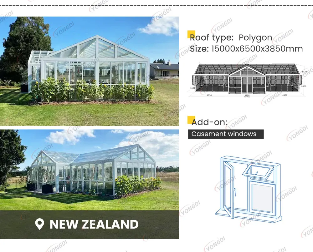 Aluminum Metal Frame Winter Garden Triangle Deck Backyard Casa Sun Room ...