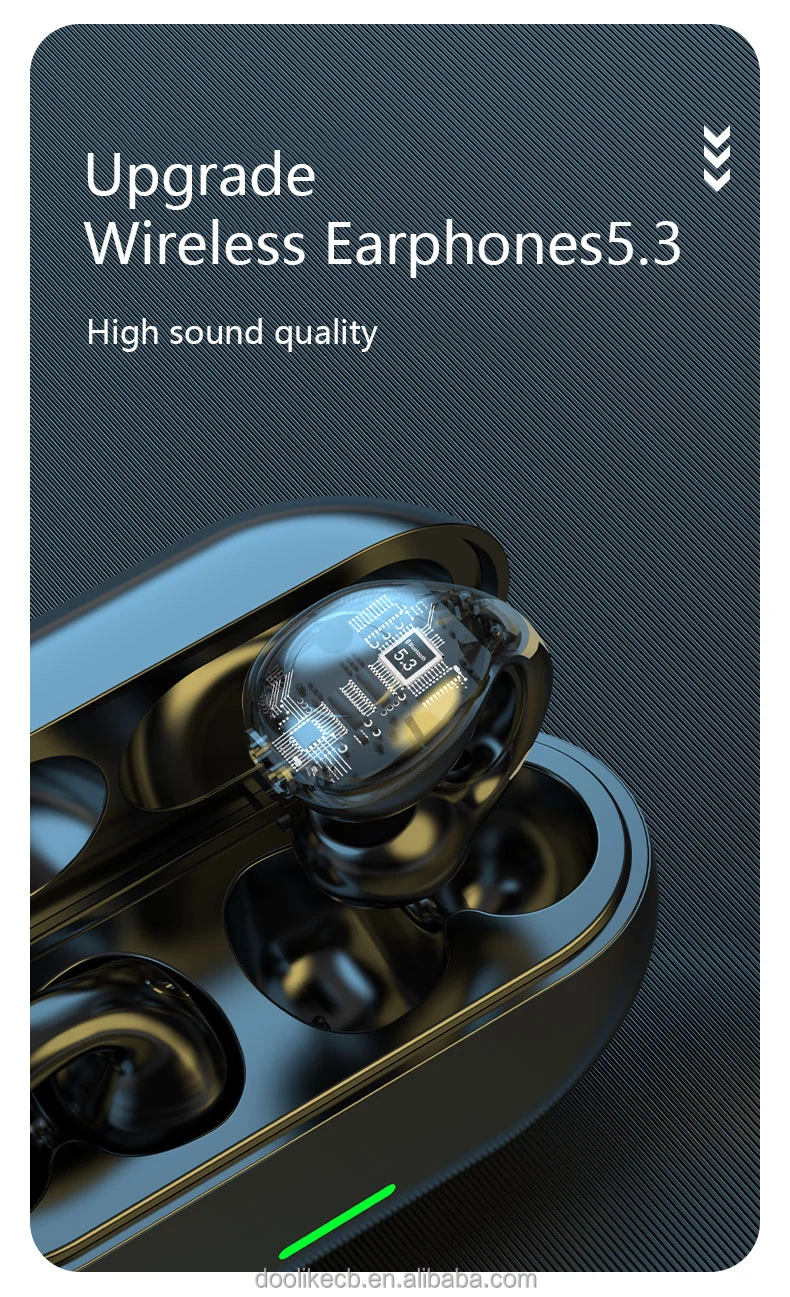 Bt12 Open-ear Bone Conduction Earbud Led Battery Indicator Tws Sports Headphones Bone Conduction ...