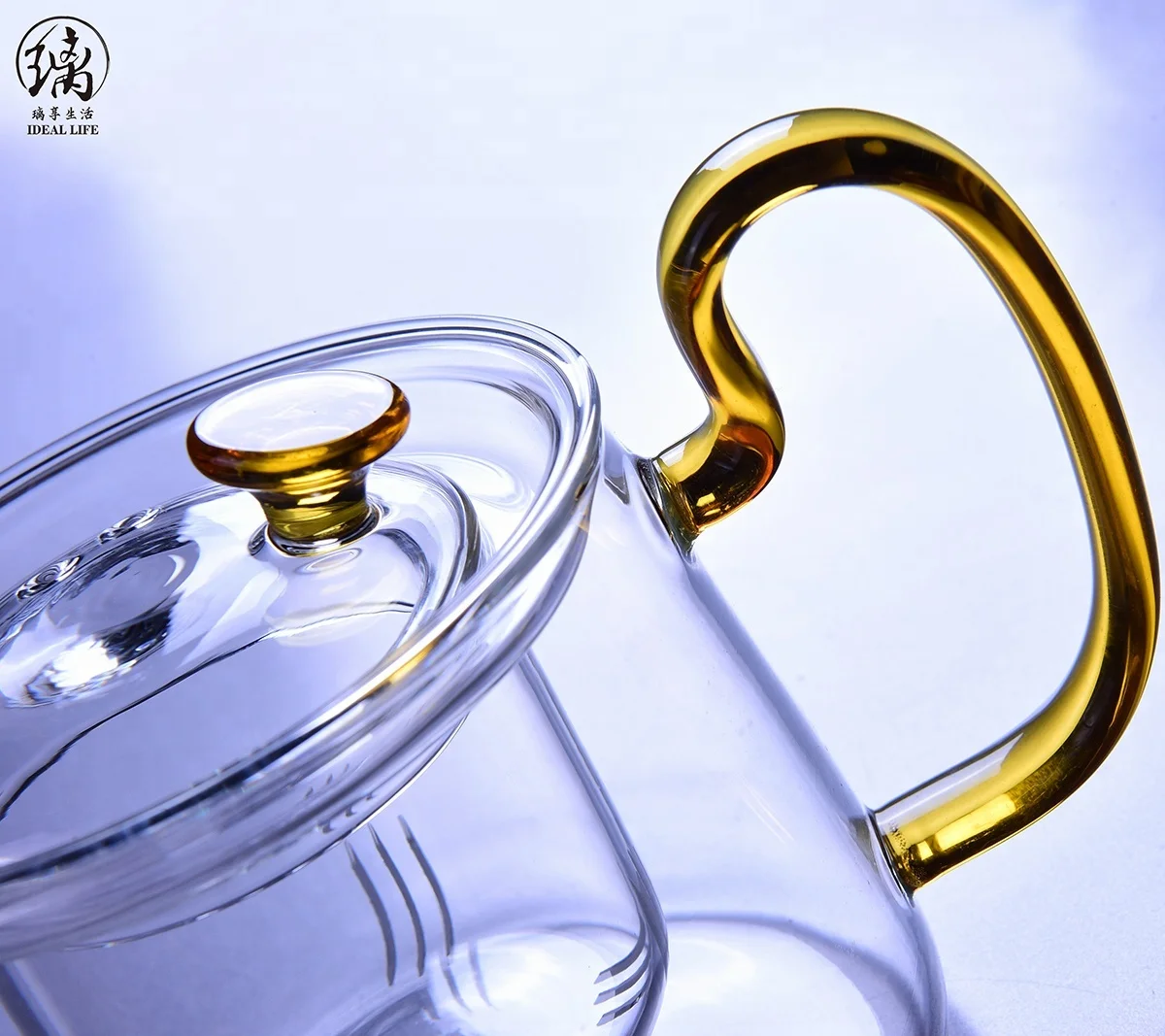 Double Walled Glass Teapot Chinese Glass Infuser Teapots Steel Handle ...