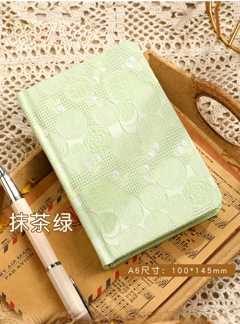 Classic Cute Floral A6 Hardcover Notebook Thick Fabric Cover Sewing ...