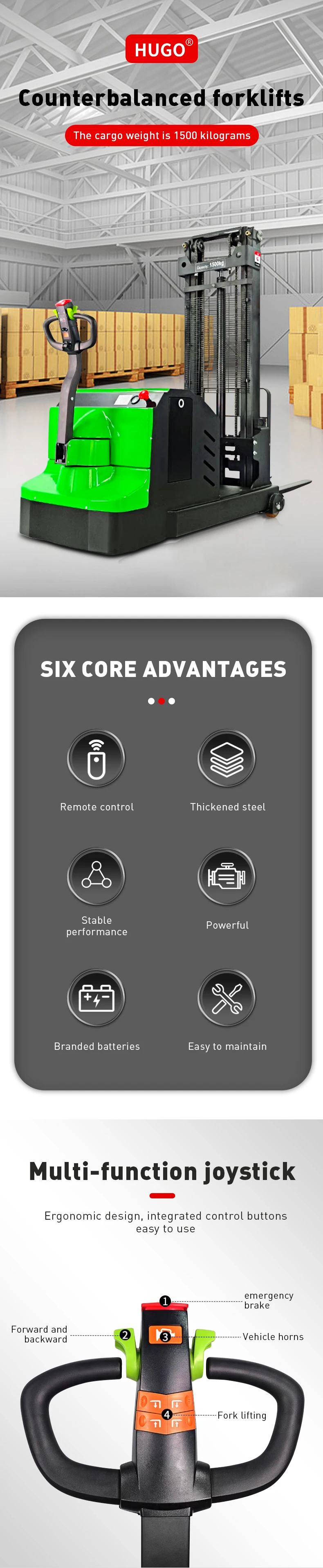 Lift Stacker 4 Meter Pallet Forklift Electric Stacking Machine Self ...
