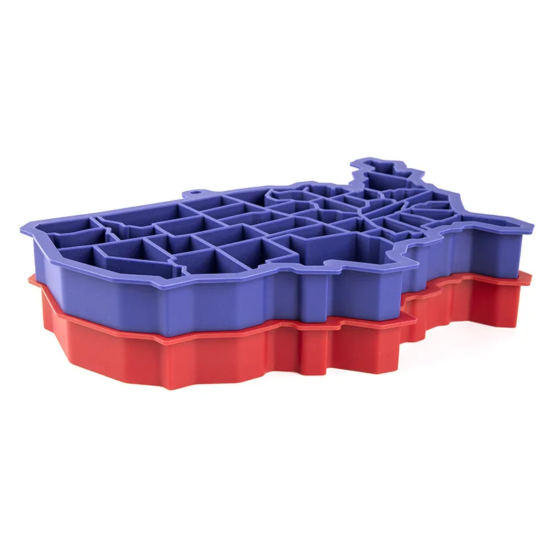 2 Pack America Map Shape Food Grade Silicone Mini Ice Trays United ...