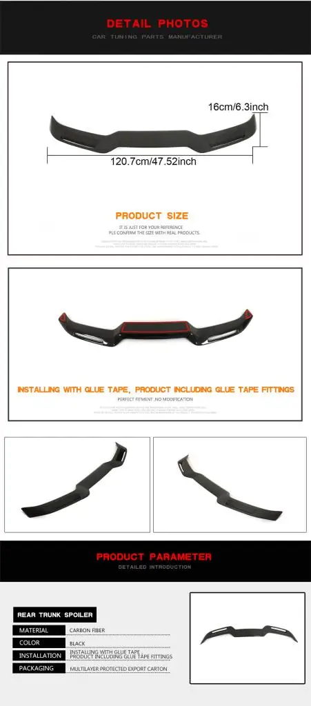 Carbon Fiber Rear Spoiler Wing For Bmw 4 Series G22 G82 M4 Coupe 2-door ...